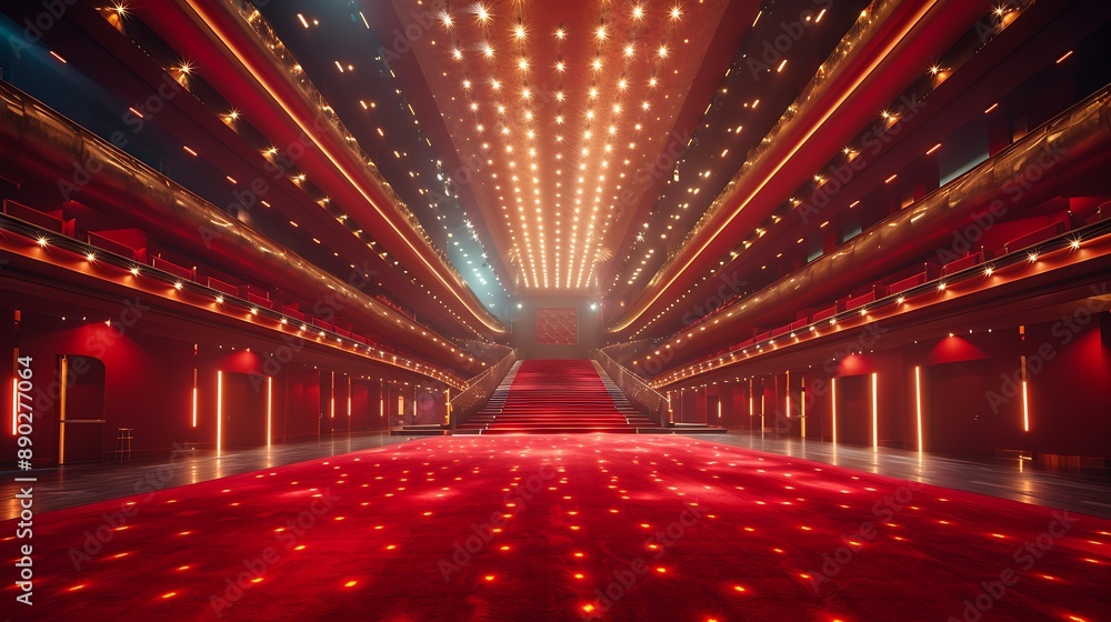 Prestigious award ceremony flyer depicting an open area concert hall ...