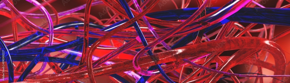 blood vessels, veins and arteries, circulatory system, 3d rendering ...