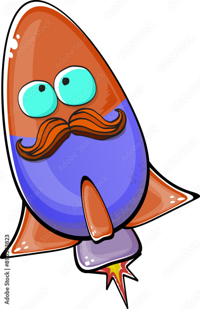 Rocket spaceship character. Cartoon space rocket isolated on ...