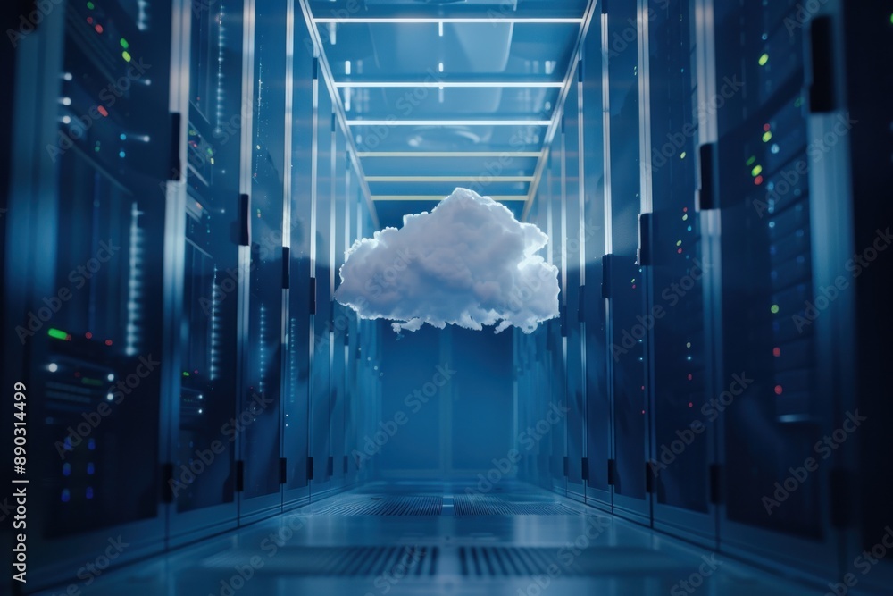 Cloud computing with a massive real cloud floating in data center ...
