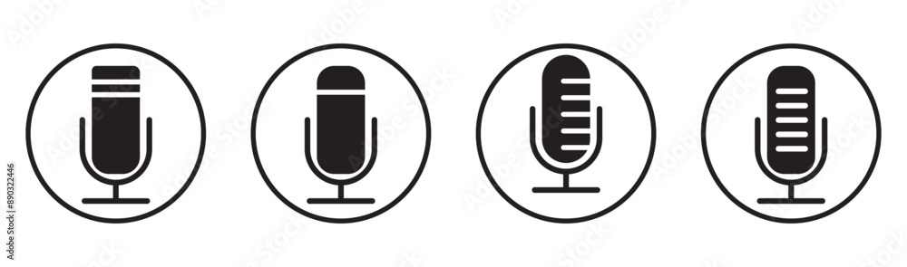 Microphone icon. Microphone icon set. Different microphone collection ...