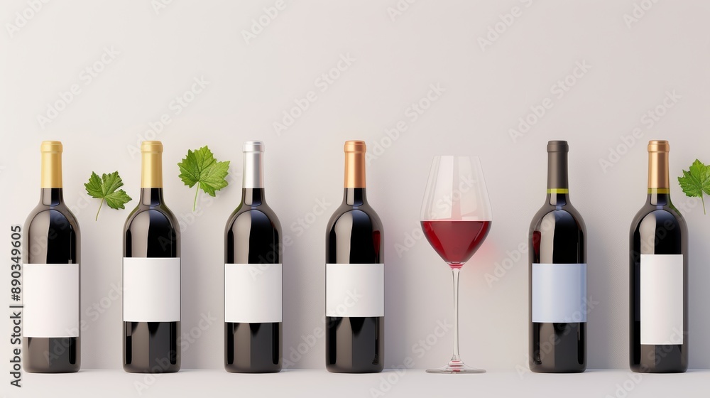 Wine inventory, digital tracking system, flat design illustration, high ...