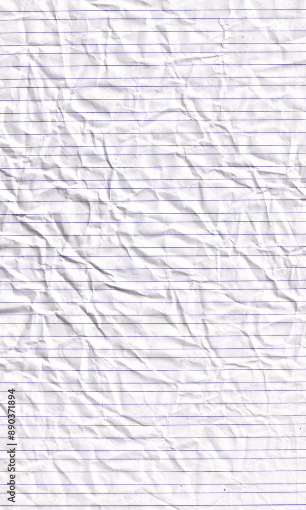 White crumpled paper texture background. Creased lined paper backdrop ...