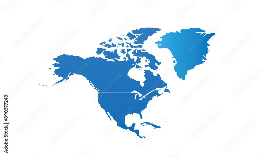 North America map Modern Color,isolated on white background for website ...