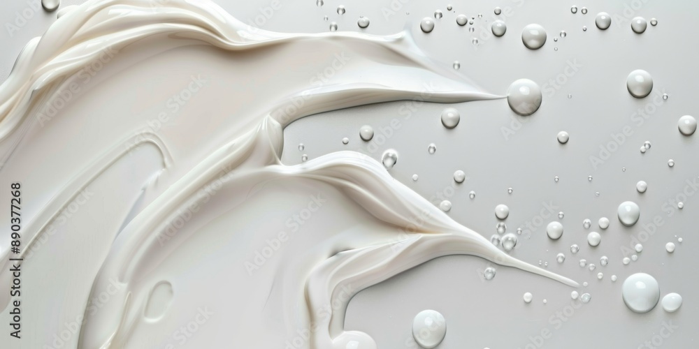 Luxurious Sunscreen Cream Texture on White Background: Silky Smooth SPF ...