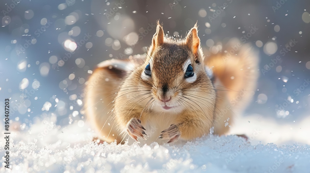 Chipmunks in Winter Settings Pictures of chipmunks navigating or ...