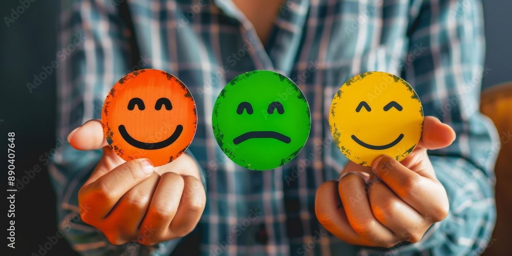 Ilustración de Stock Customer Satisfaction Rating with Happy and Sad ...