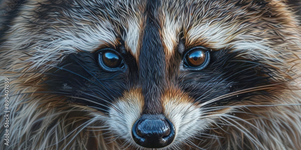Raccoons in CloseUp Portraits Detailed closeup portraits of raccoons ...