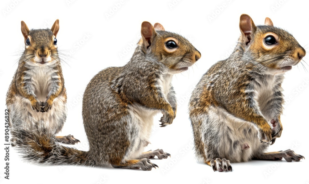 Adorable Squirrel Portrait Collection: Multiple Angles and Side Views ...