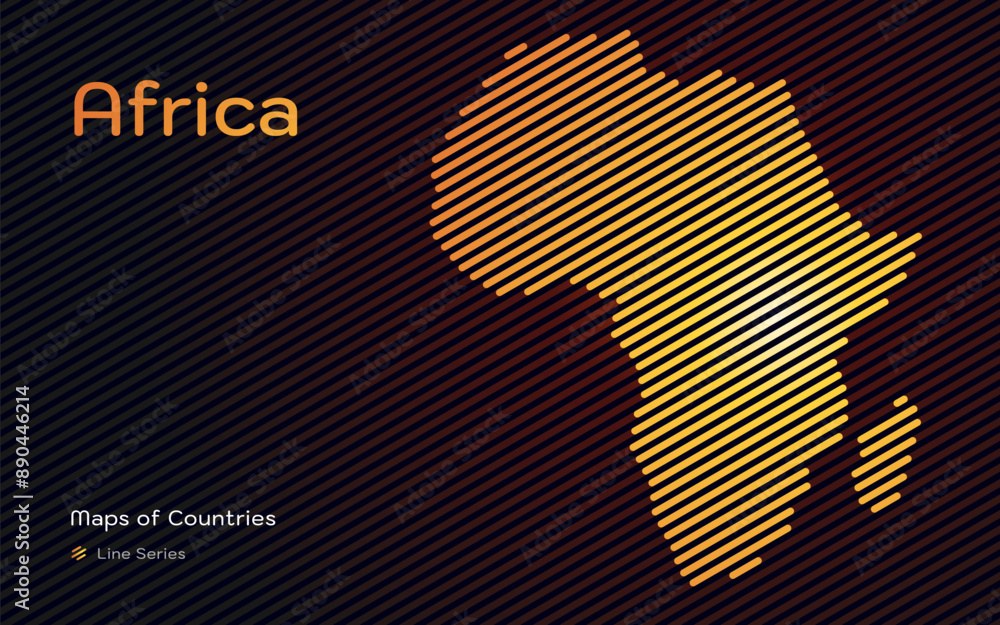 Vector de Stock Africa map Shown in a line Pattern. Continents vector ...