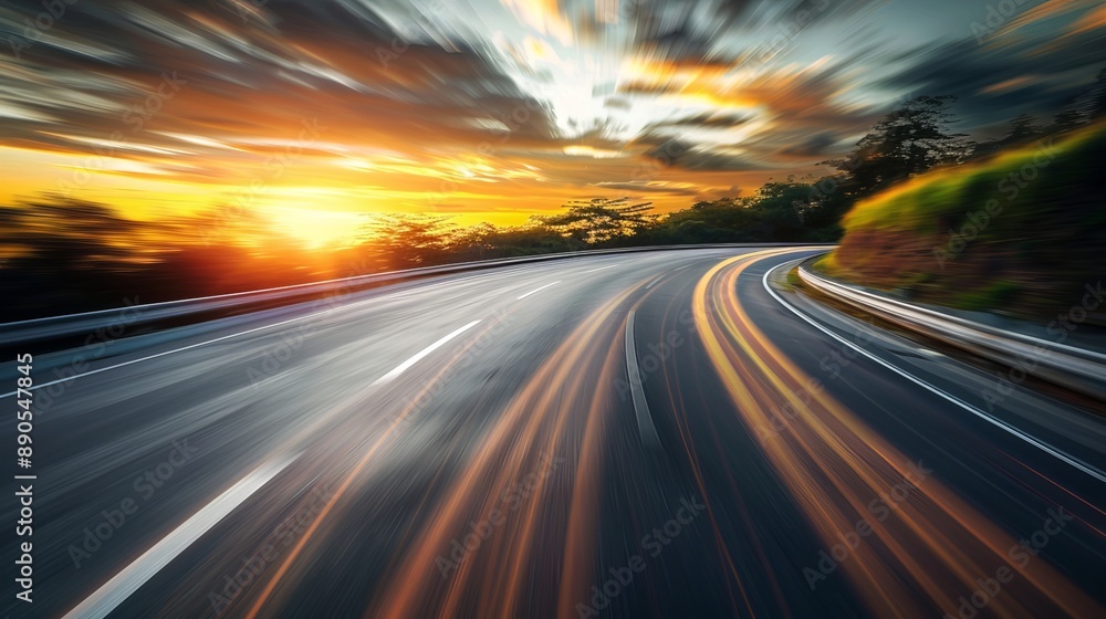 Data moves quickly on a road, creating the illusion of speed. This ...