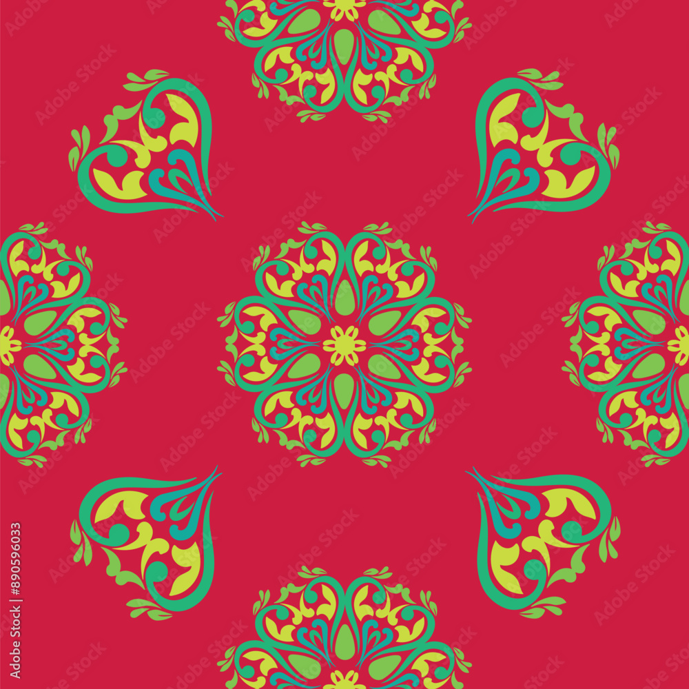 Real Tatar seamless pattern. Islamic tulip, floral geometry. Culture of ...