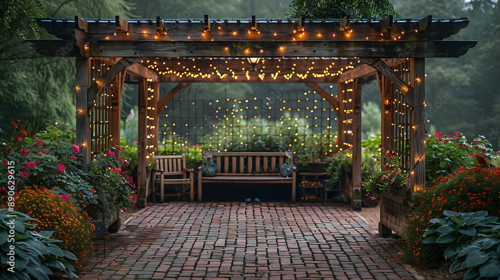 Peaceful retirement party invitation depicting an open area garden with ...