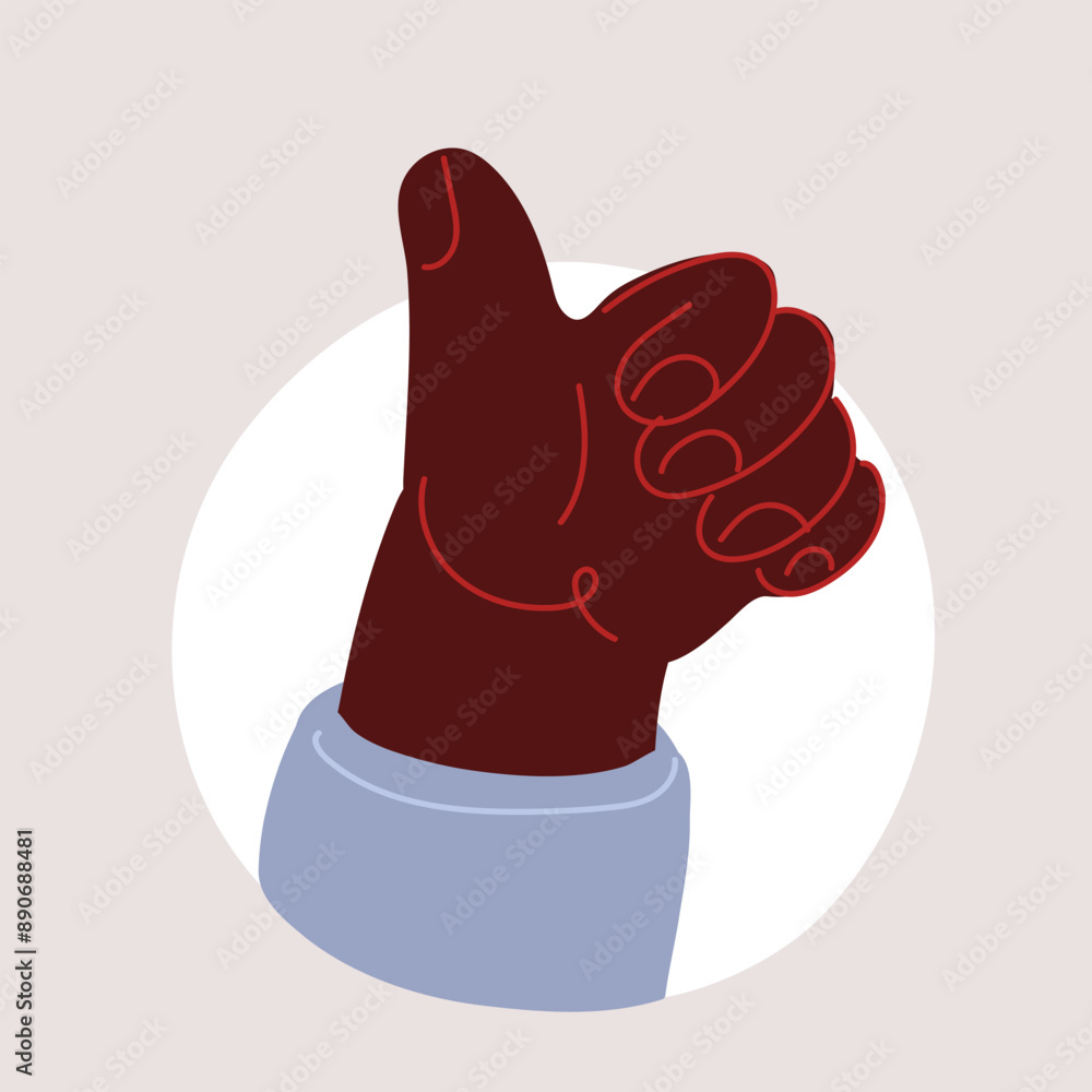 Cartoon vector illustration. Thumbs up and thumbs down emblems. Like ...