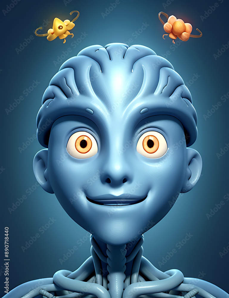 An illustration depicting neuroplasticity with a brain evolving and ...