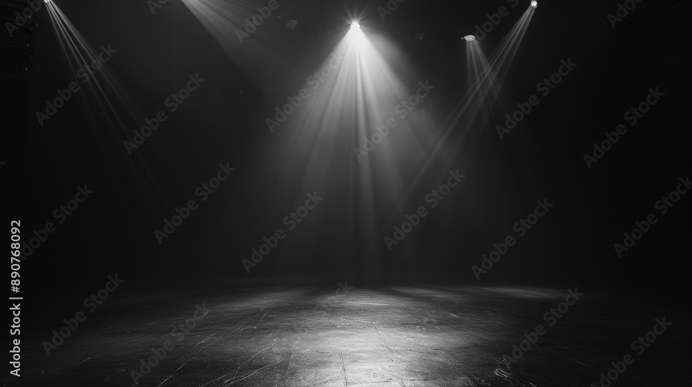 Dimly lit stage background, a bright spotlight Stock Photo | Adobe Stock