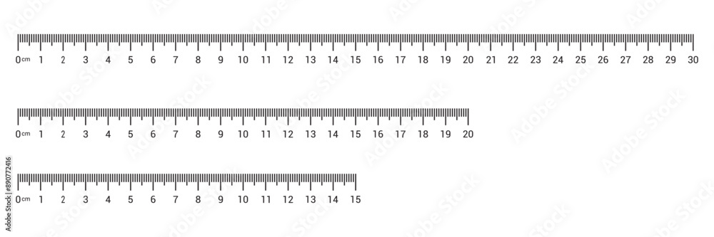 Measuring charts with 30 centimeters, 12 inches. and 15 centimeter ...