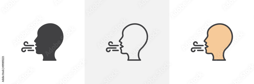 Breath colored icon set Stock Vector | Adobe Stock