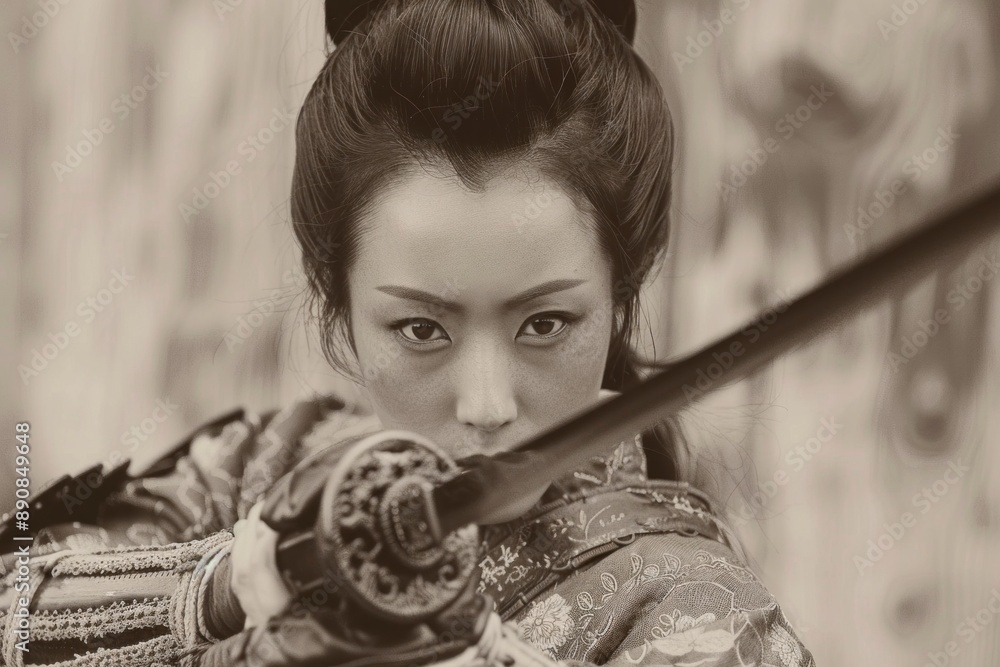 Historical depiction - japanese samurai portrait, essence of warrior's ...