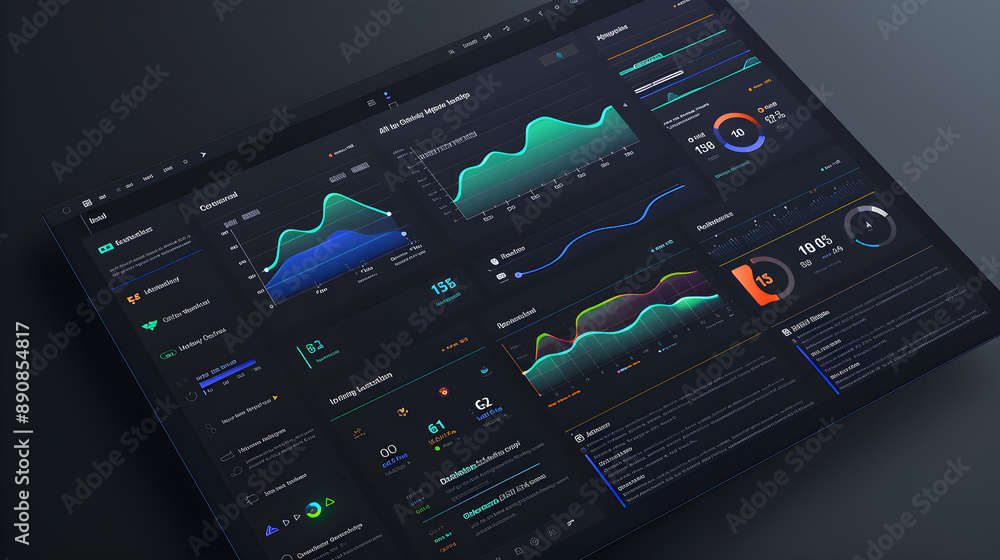 Sleek Modern Dashboard UI with Dark Theme, Vibrant Accents, and ...