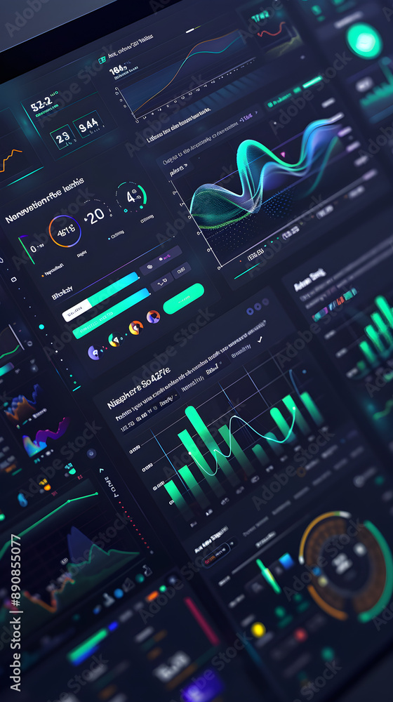 Sleek Modern Dashboard UI with Dark Theme, Vibrant Accents, and ...