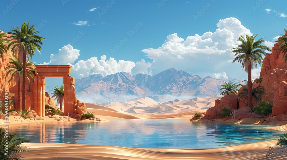 Adventurous bachelor party invitation depicting an open area desert ...