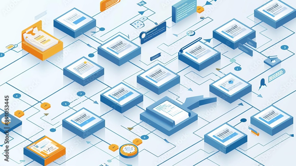 Стокова ілюстрація Business Visual Management Workflow Diagram A ...