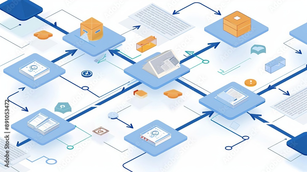 Stock-Illustration „Business Visual Management Workflow Diagram A ...