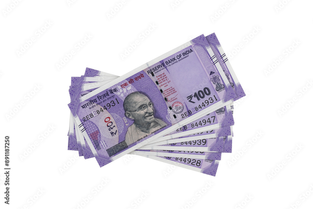 Indian currency notes, 100 Rupees notes Stock Photo | Adobe Stock