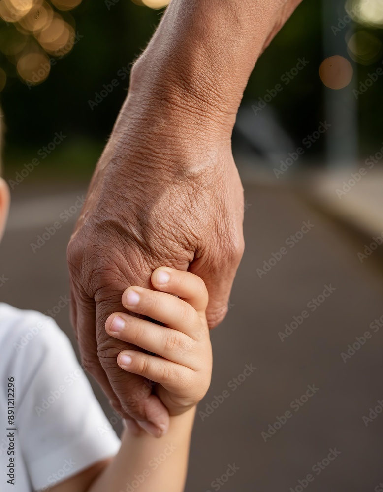 Elderly hand holding Young Toddler Hand - Difference between ...