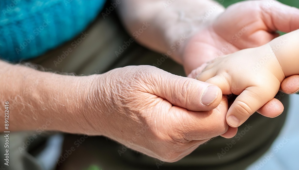 Elderly hand holding Young Toddler Hand - Difference between ...