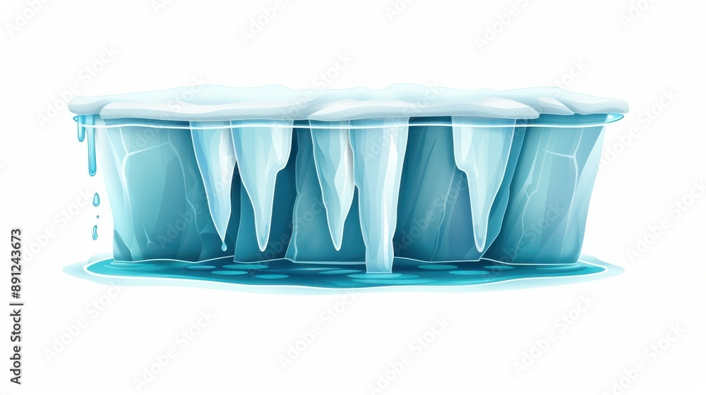 Watercolor clipart of melting ice cap symbolizing climate change ...