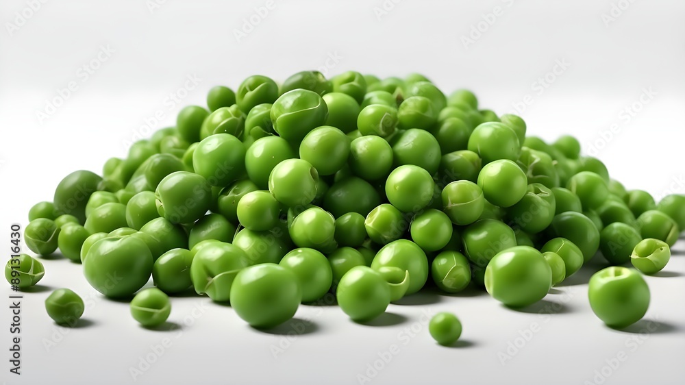 Green pea vegetable, many angles and view side top front cluster pile ...