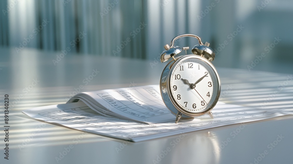 Time clock contrasted with flexible work hours calendar Stock Photo ...