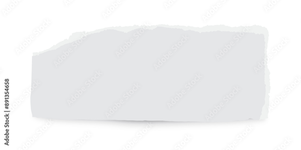 Torn paper sheet with ripped edges on white background. Scrapbook edge ...