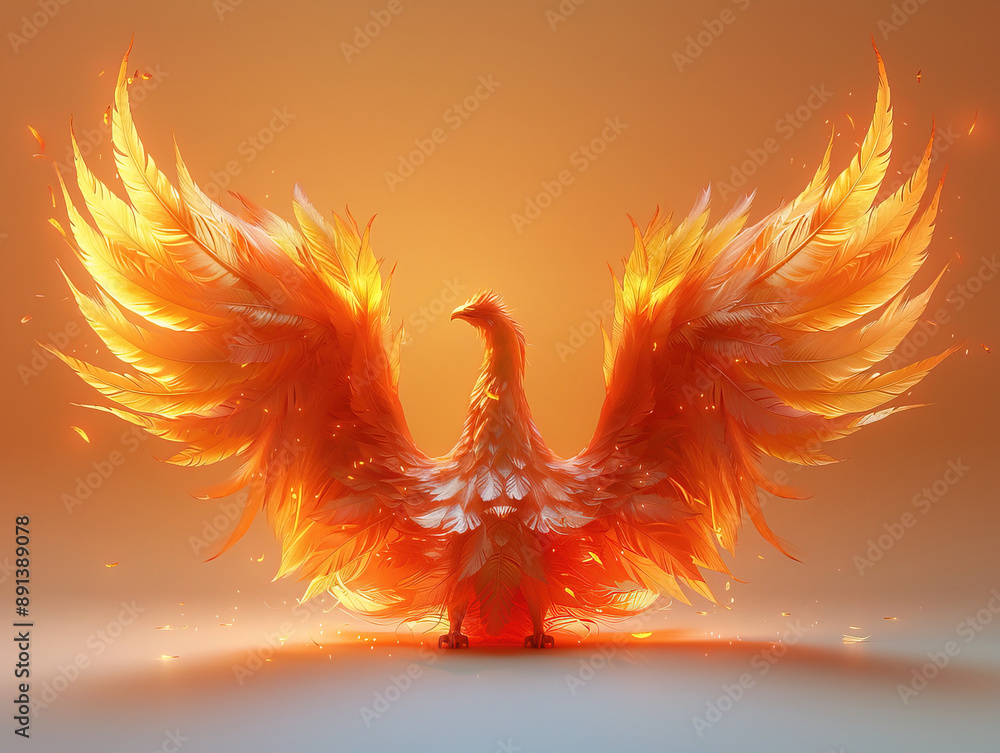 Phoenix bird fire fantasy firebird abstract magic 3D eagle animal ...