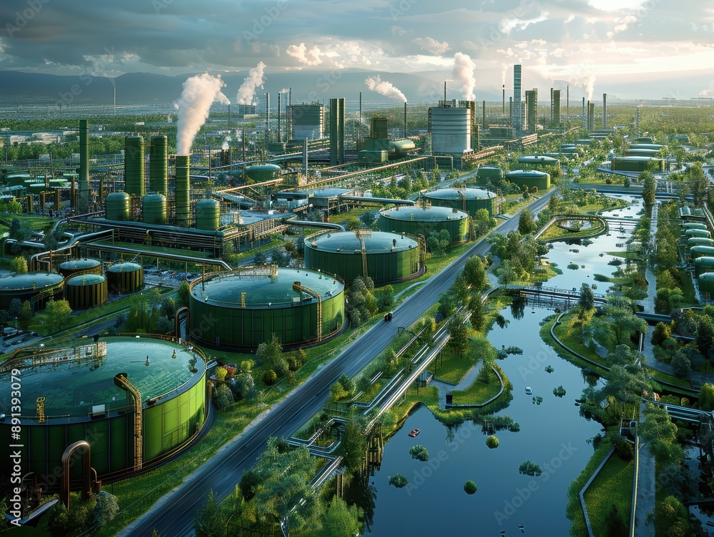 Hyper-Realistic 3D Rendering of Massive Industrial Factory Complex with ...