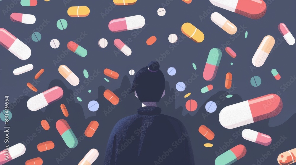 The problem of alcohol and drug abuse. Horizontal banner. Young man ...