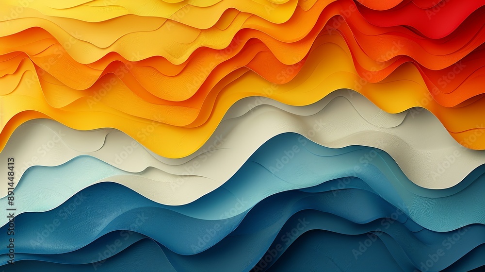 Colorful abstract background with a blend of soft curves and sharp ...