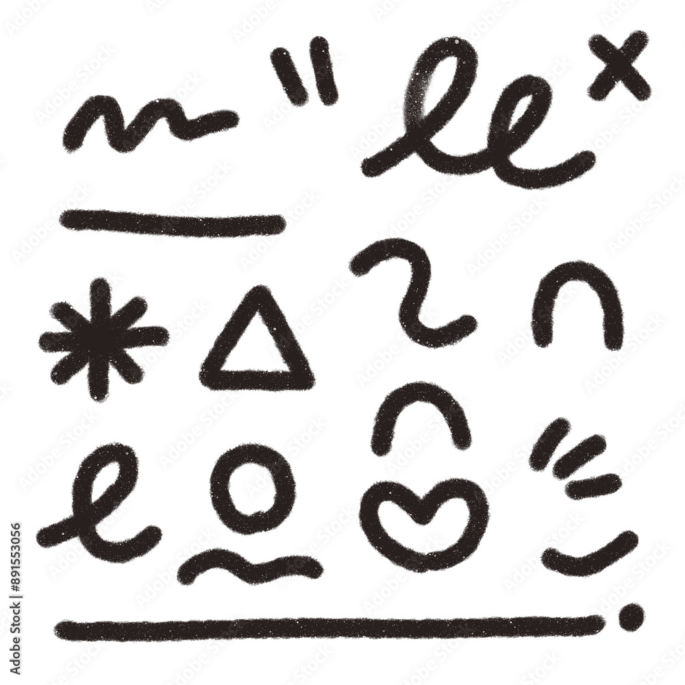 Sketch underline, emphasis, arrow shape set. Hand drawn brush stroke ...