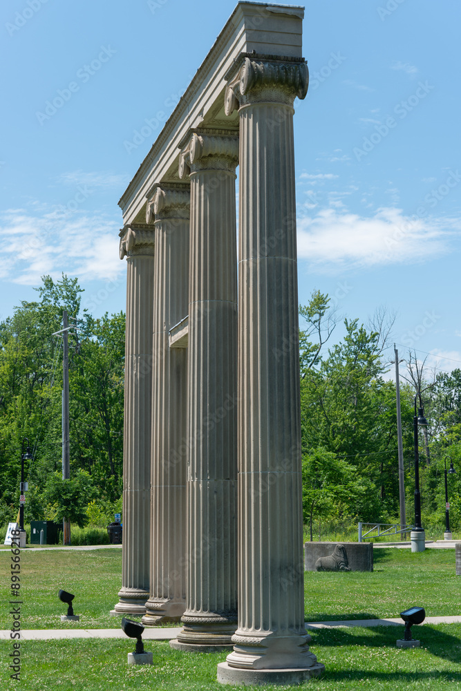 general in situ view of Ionic capitals and columns from Bankers Bond ...