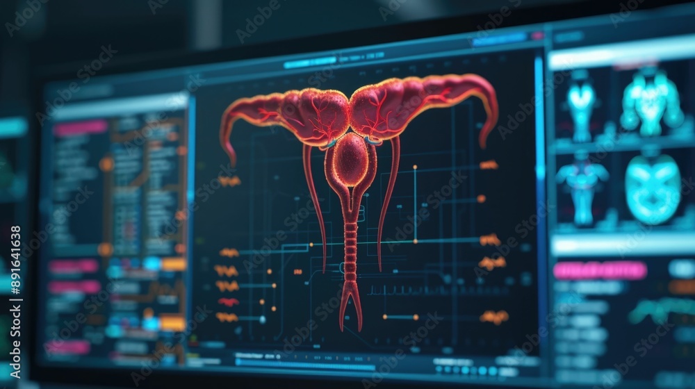 Detailed Digital Reproductive System Chart with Vivid Anatomy ...