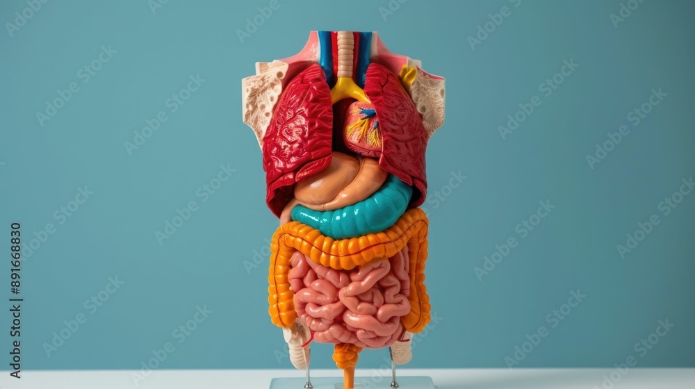 Detailed Cutaway of the Human Digestive System with Stomach Intestines ...