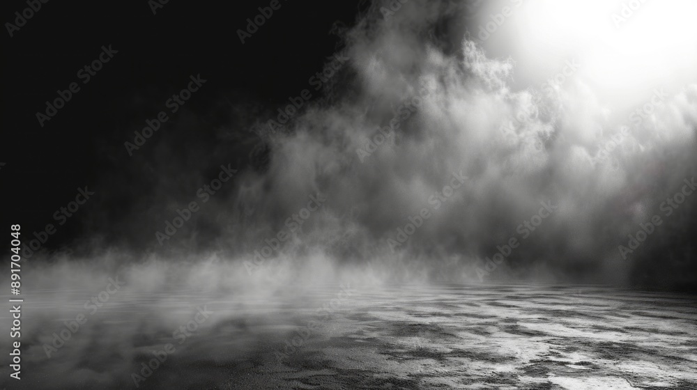 Smoke black ground fog cloud floor mist background steam dust dark ...