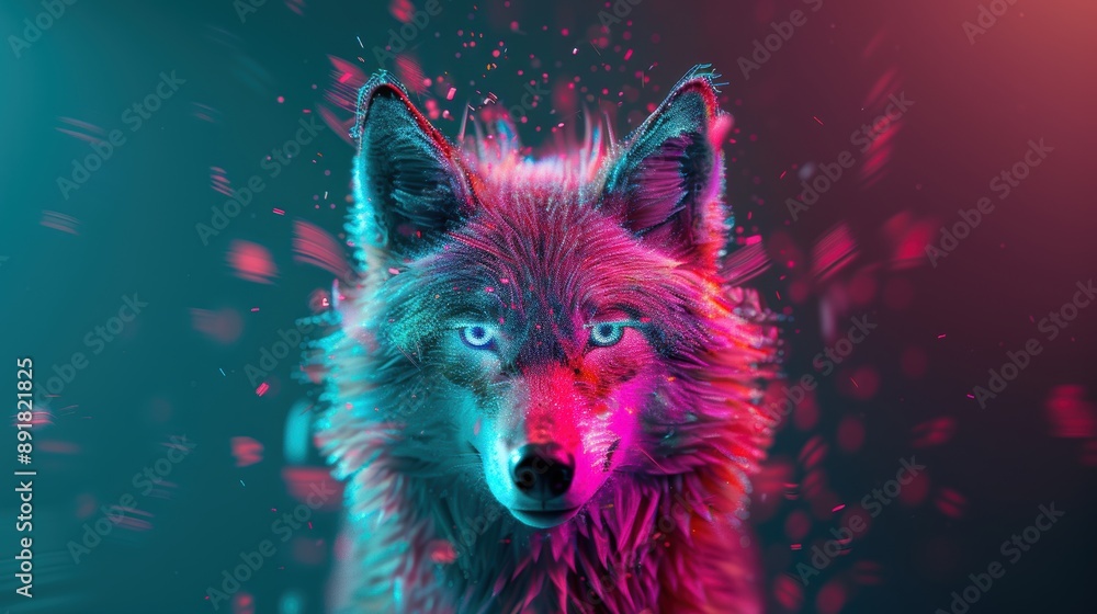 Abstract neon animal portraits that blend realism with artistic ...