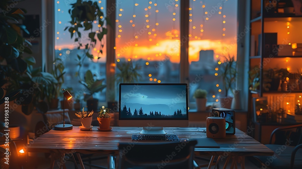 A modern poster design workspace with transparent poster creation tools ...