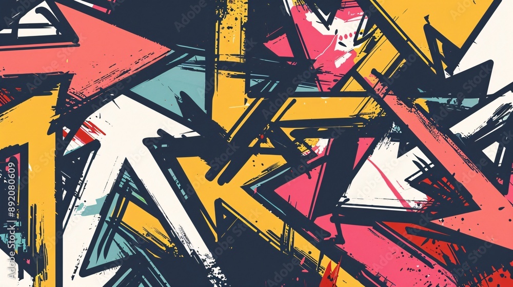 3. Detailed illustration of multiple bold arrows sketched with brushes ...