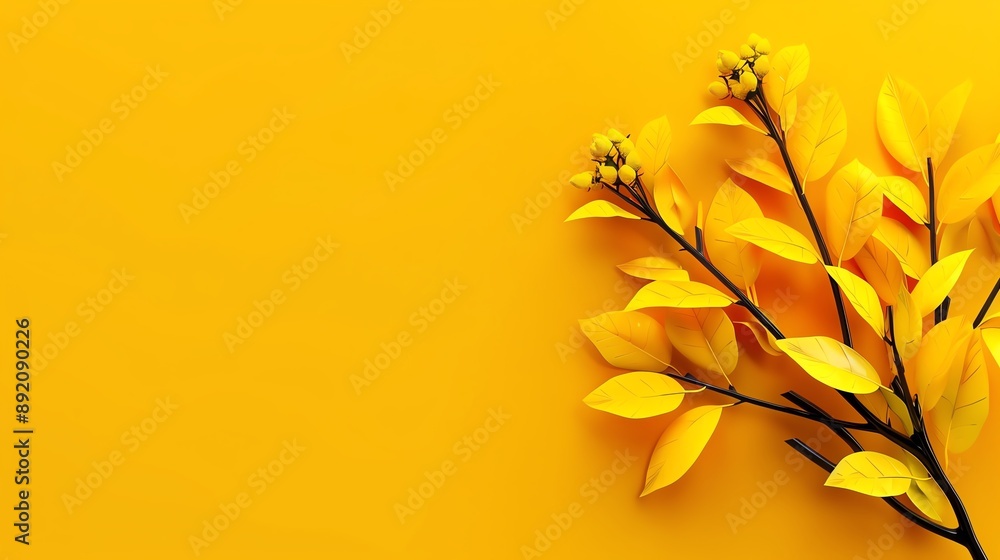 Goldenrod minimalist background with space above for text flat design ...