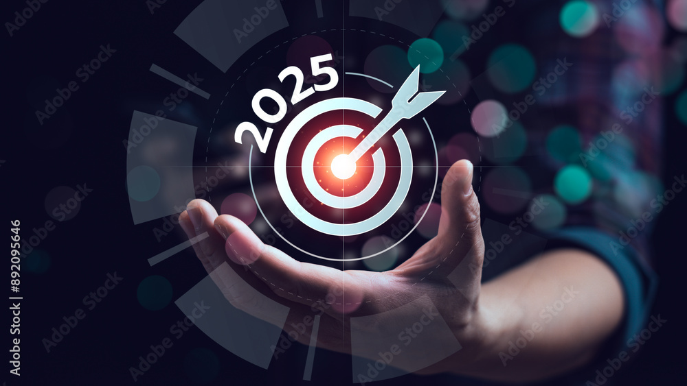 Business goal setting and future planning concept for 2025 with ...