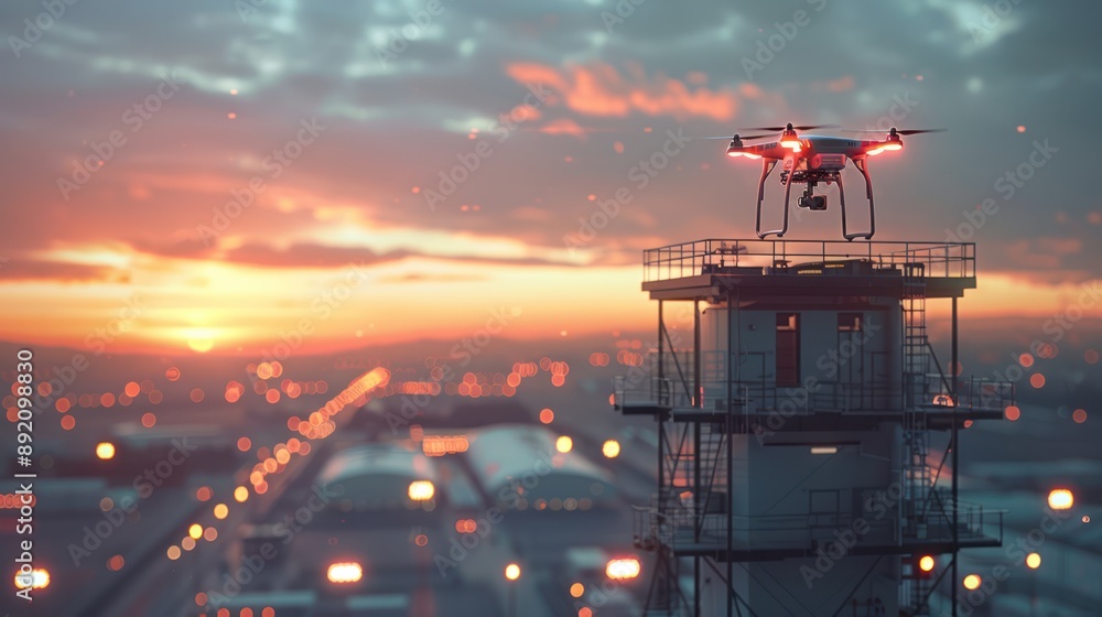 Futuristic Logistics Control Tower Managing Drone Delivery Operations ...